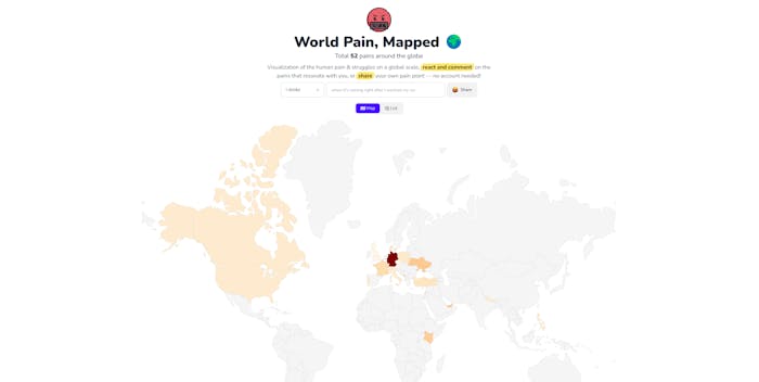 I made an interactive map of the human pain & struggles on a global ...