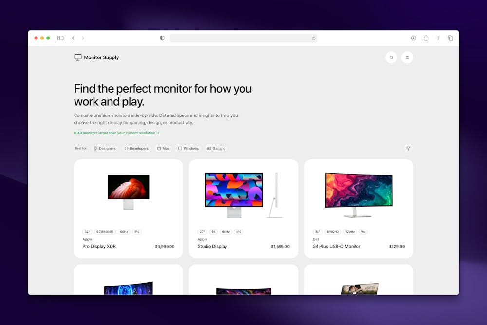 I built a monitor comparison site because buying monitors still sucks ...